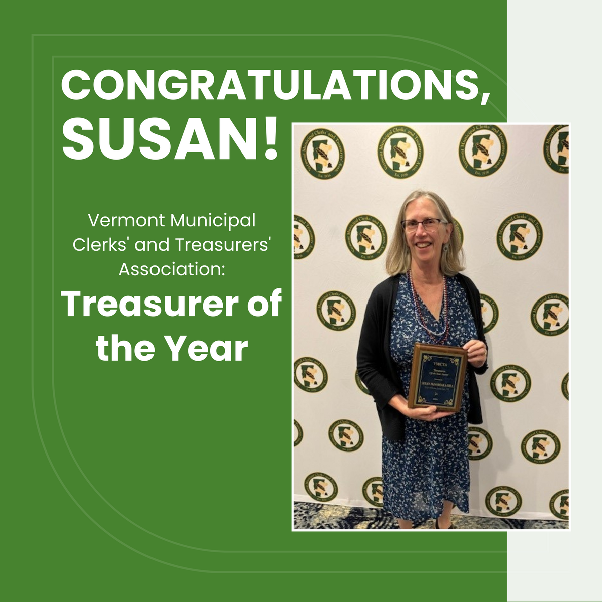 Susan McNamara-Hill Presented Treasurer Of the Year Award - City of ...
